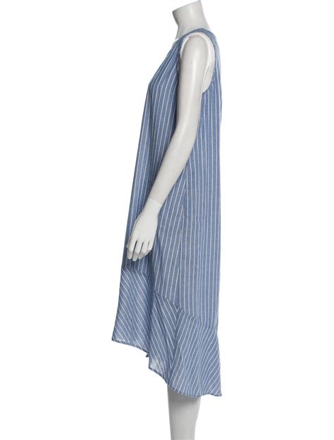 Barneys New York Striped Long Dress Blue Dresses Clothing