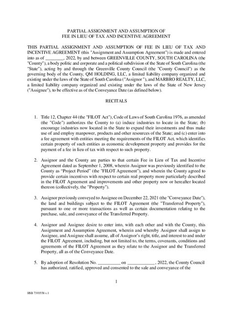 Fillable Online Partial Assignment And Assumption Of Fax Email Print