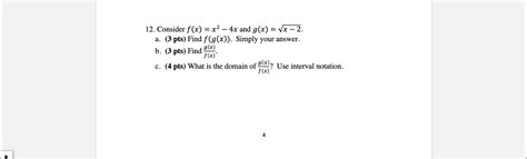 Solved Consider f(x)=x2-4x ﻿and g(x)=x-22.a. (3 ﻿pts) ﻿Find | Chegg.com