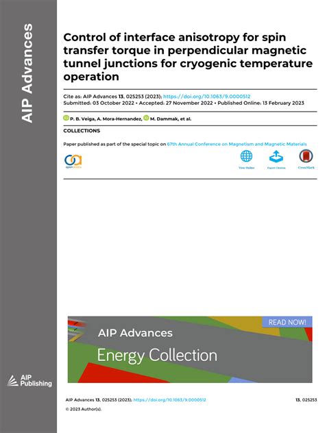 Pdf Control Of Interface Anisotropy For Spin Transfer Torque In