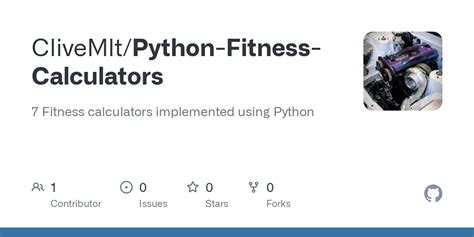 GitHub CliveMlt Python Fitness Calculators 7 Fitness Calculators