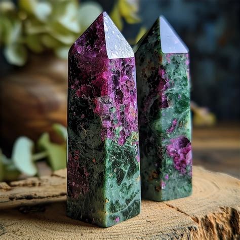 Premium Photo Ruby In Zoisite Gemstone Towers