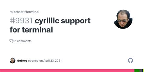 Cyrillic Support For Terminal · Issue 9931 · Microsoftterminal · Github