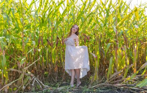 Wallpaper Red Hair Long Hair Field Nature Model Sexy Woman
