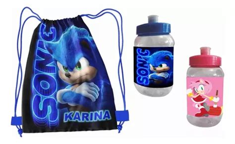 Morralitos Y Vasos Personalizados Sonic Recuerdos Meses sin interés