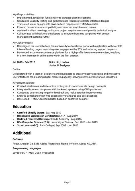 Shopify Developer Cv Example Guide Land Great Jobs