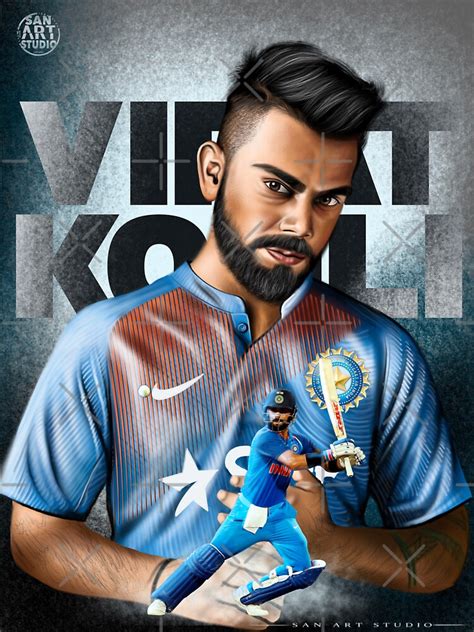 Virat Kohli Art Sticker For Sale By Sansahota Redbubble
