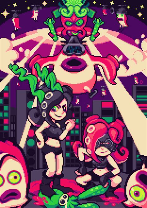 Turf War Zine Pixel Art My Team Octoling Davitsu