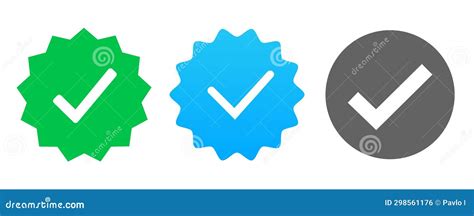 Verification Icon Checkmark Profile Verified Symbol Set Tick Sign