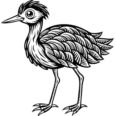 A Drawing Of A Bird With A Black Outline And A White Background Premium Ai Generated Vector