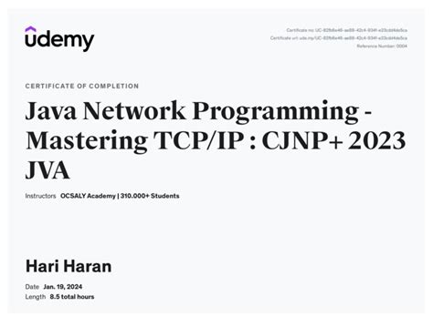 Hari Haran On Linkedin Im Glad To Say That I Have Completed My Certification On Java Networking…