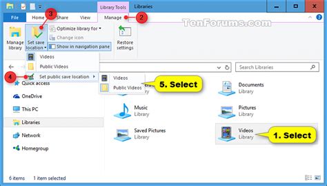 set save location for library in windows 10 tutorials