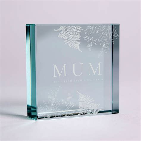 Buy Personalised Engraved Glass Token Floral For Gbp 1499 Card