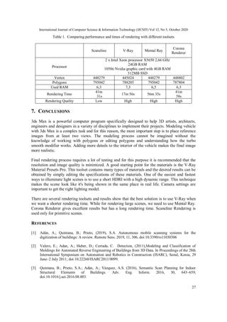 Comparison Of Rendering Processes On D Model PDF D Graphics Computer Software And