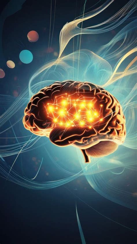Human Brain Showing Neural Network And Data Flowing Through It Stock Illustration Illustration