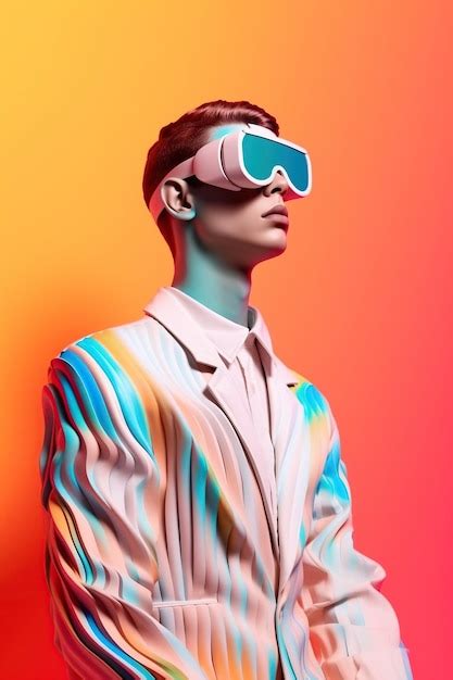 Premium Ai Image Illustration Of A Fashion Portrait Wearing A Virtual