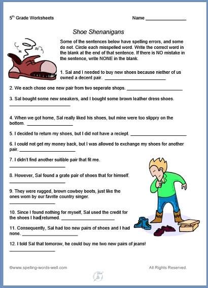 Find The Spelling Errors Worksheets 99worksheets