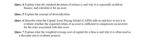 Solved Explain What The Standard Deviation Of Returns Is And Chegg