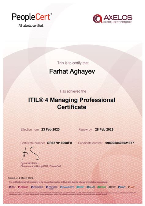 Farhat Aghayev On Linkedin Axelos Itil