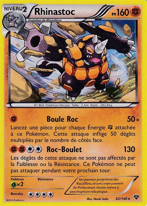 Carte Pokemon Rhinastoc 62146 160 Pv Holo Rare Edition X Et