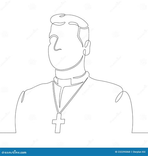 Priest In A Cassock With A Cross Stock Vector Illustration Of Logo
