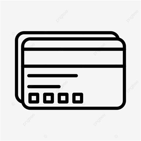 Visa Card Line Icon Vector Card Credit Atm Png And Vector With