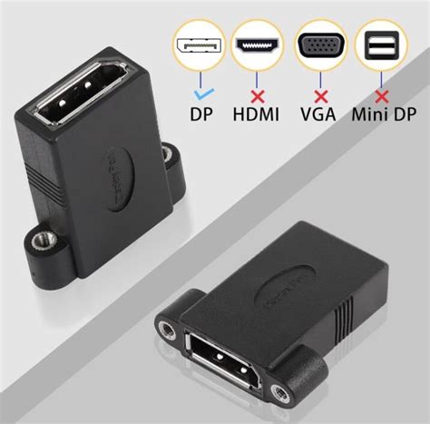 8k Dp1 4 Panel Mount Coupler Displayport Female To Female Straight