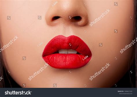 Sexy Sensual Red Lip Mouth Open Stock Photo Edit Now