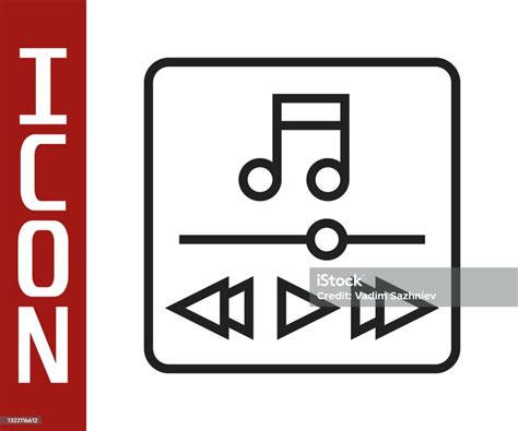 흰색 배경에 격리 된 블랙 라인 음악 플레이어 아이콘 휴대용 음악 장치 벡터 Lcd에 대한 스톡 벡터 아트 및 기타 이미지