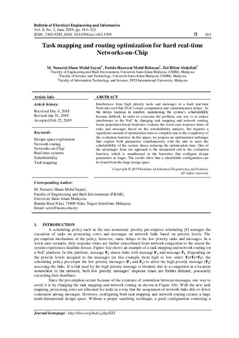 Pdf Task Mapping And Routing Optimization For Hard Real Time Networks On Chip