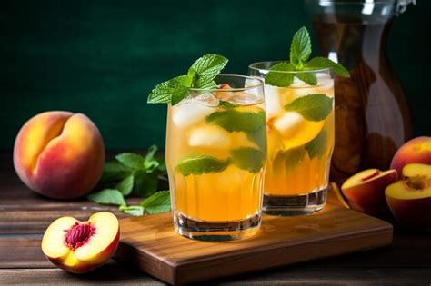 Premium Photo Peachy Refreshment Cocktail