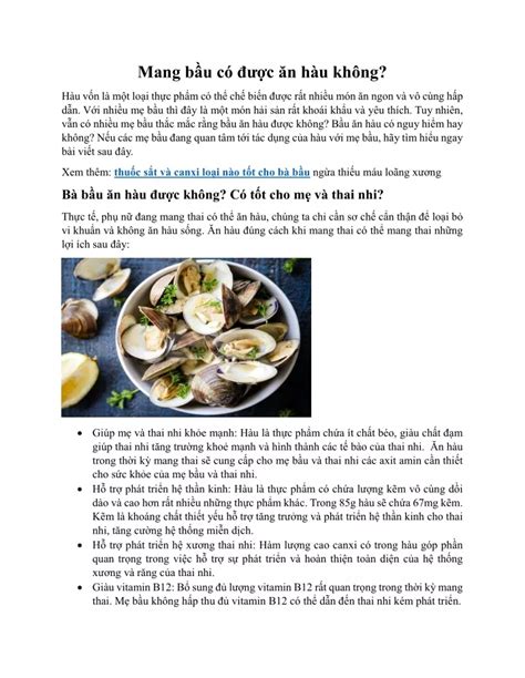 PPT Mang bầu có được ăn hàu không PowerPoint Presentation free download ID 12601225