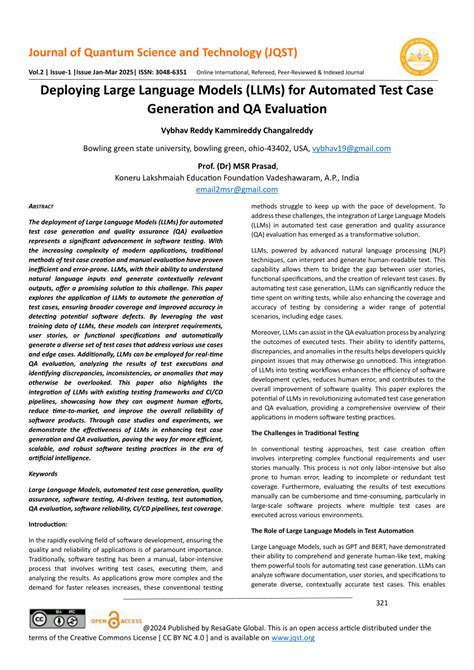 pdf deploying large language models llms for automated test case generation and qa evaluation