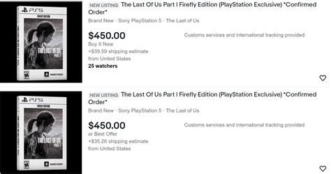 The Last Of Us Part I S Out Of Stock PS Firefly Edition Fetching On EBay Push Square