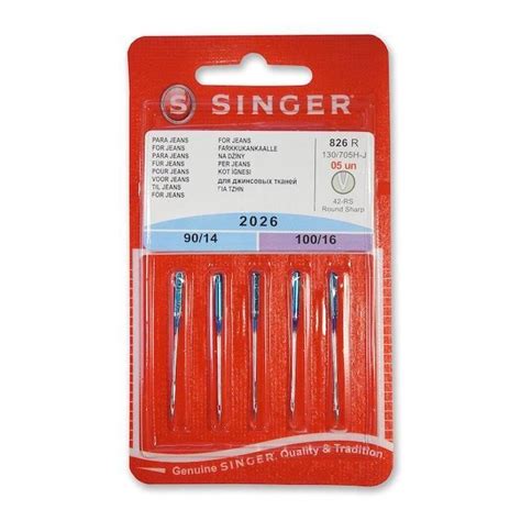 5 Aiguilles pour machine à coudre singer 2026 épaisseur 90 100 14 et 16 pour jeans 130 705 H J