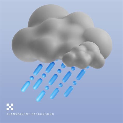 Premium Psd Psd Rain 3d Illustration