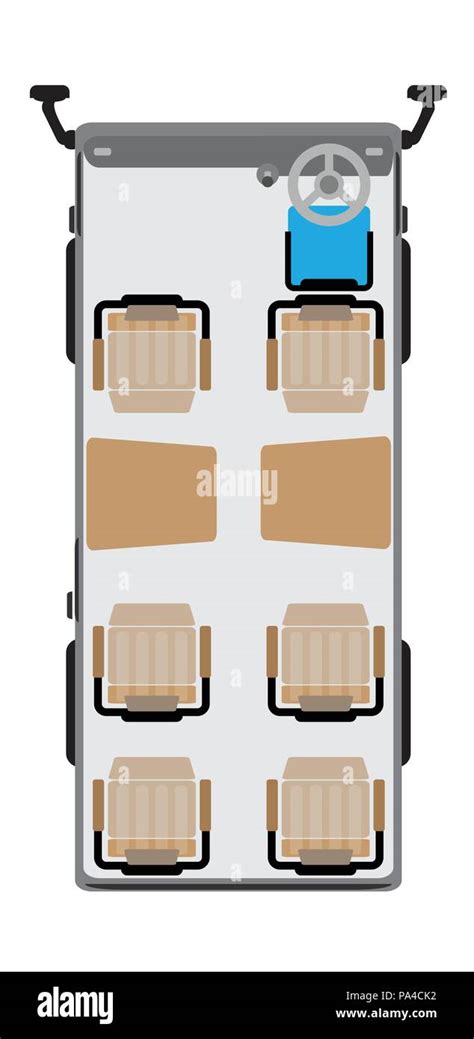 Mini Passenger Bus Seat Map Vector And Illustration Stock Vector Image