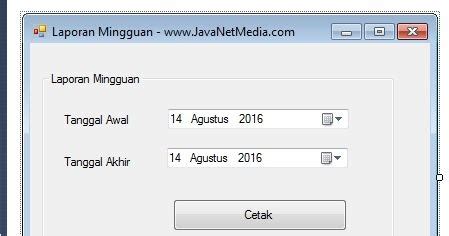 Membuat Laporan Mingguan Crystal Report Pada VB Net 2010 Belajar