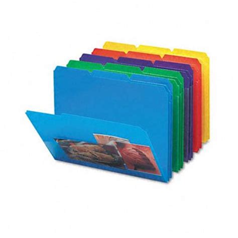 Smead 10540 Slash Pocket Poly File Folders 1 3 Cut Top Tab Letter