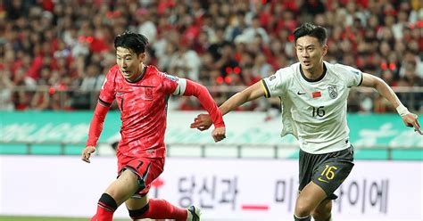 Spo 현장 손흥민 이강인 주고받고 질주하고 때리고 득점만 터진다면 中 극단적 절박한 만리장성 와르르