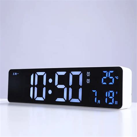 창의적인 숫자 Led 전자 시계 컬러 야간 조명 온도 달력 알람 시계 대용량 백라이트 홈 데코 Best5