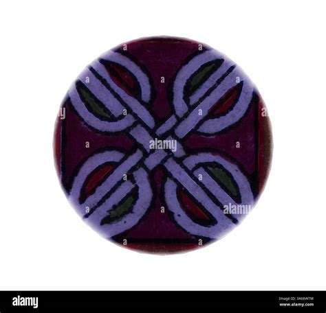 A Circular Design Featuring Intricate Patterns In Purple Green And White Showcasing