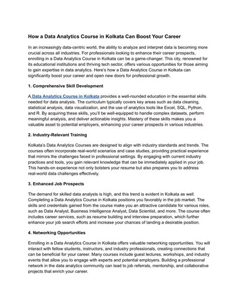 Ppt How A Data Analytics Course In Kolkata Can Boost Your Career Powerpoint Presentation Id