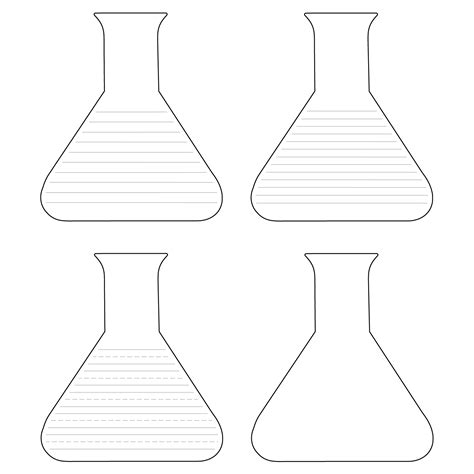 Erlenmeyer Flask Shaped Writing Template Free Printable Papercraft