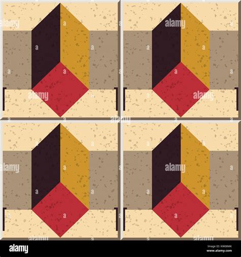 Ceramic Tile Pattern Of 3d Polygon Square Geometry Stock Vector Image