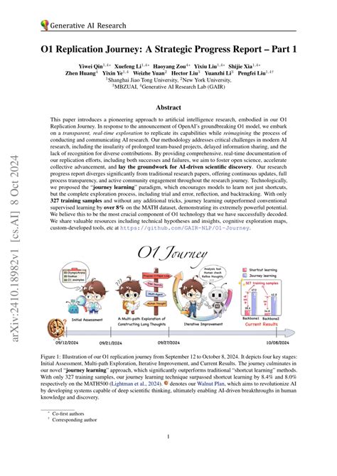 Pdf O1 Replication Journey A Strategic Progress Report Part 1