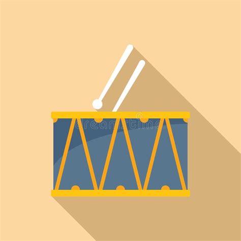 Bass Drum Icon Flat Vector Music Instrument Stock Illustration