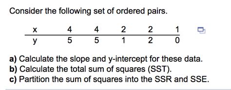 Solved B Calculate The Total Sum Of Squares Chegg