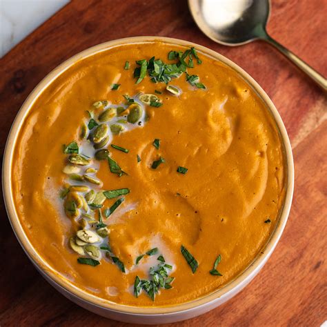 Creamy Carrot Red Lentil Soup With Harissa Avocado Skillet