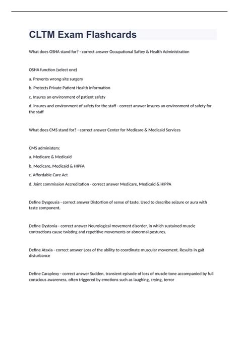 CLTM Exam Flashcards Fully Solved Graded A 2023 2024 Cltm Stuvia US